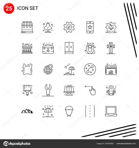 Thematic Vector Lines Editable Symbols Smartphone Award Classic