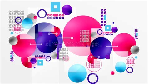 Minimalistic Abstract Vector Design Layered Geometric Shapes Circles Squares And Triangles