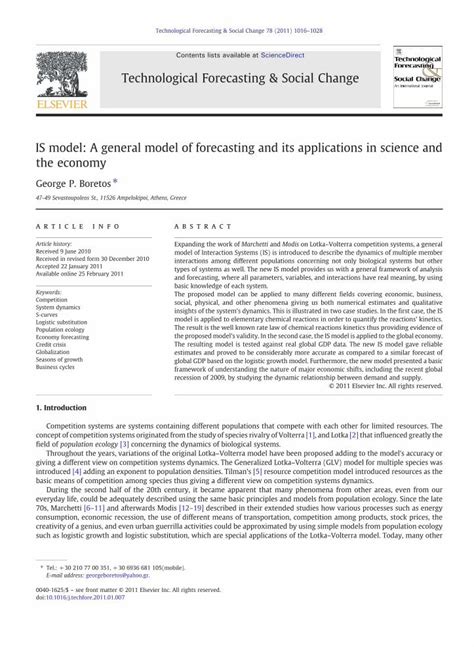Pdf Is Model A General Model Of Forecasting And Its Applications In