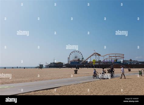 Santa Monica Pier Viewed From The Santa Monica State Beach Santa