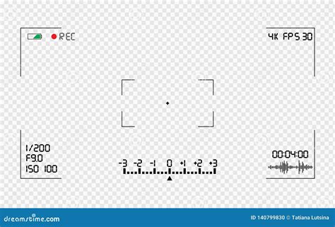 Camera Viewfinder Vector Photo Or Video Camera Grid With Shooting Settings And Options On