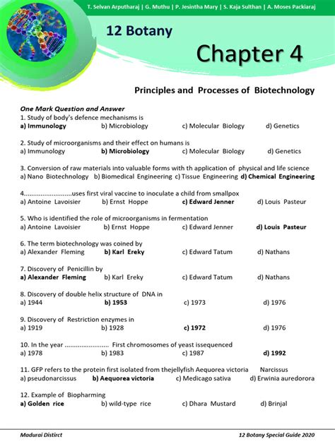 12 Botany Em Lesson 4 Pdf Plasmid Molecular Cloning