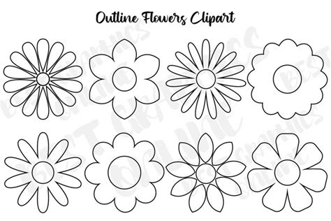 Outline Flowers Clipart Flower Outlines Flowers Clipart
