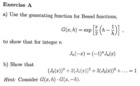 Generating Function For Bessel Function