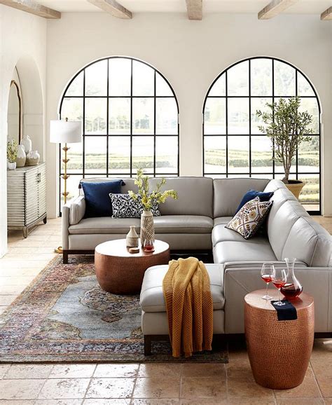 Furniture Virton Leather Sofa Collection Created For Macy S Reviews