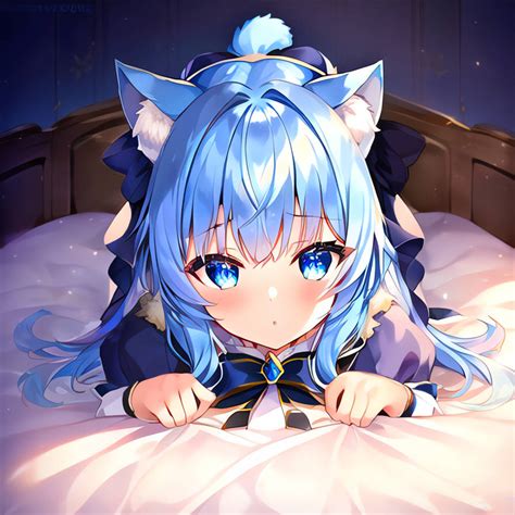 Cute Blue Hair Cat Waifu Photoshop Ai By Ducklabz On Deviantart