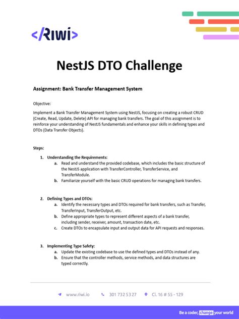 Nestjs Dtos Challenge Pdf Wire Transfer Information Technology Management