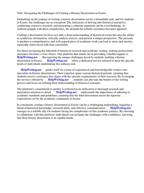 History Dissertation Exeter Pdf Thesis