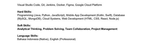 2 Contoh Cv Teknik Informatika And Cara Membuatnya Gratis Template Dealls