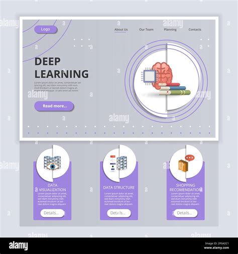 Deep Learning Flat Landing Page Website Template Data Visualization Data Structure Shopping