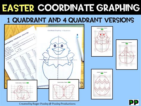 Easter Themed Coordinate Plane Graphing Pictures Teaching Resources