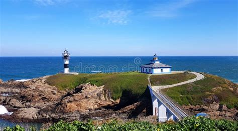 Lighthouse Of Illa Pancha In Ribadeo Galicia Spain Stock Image