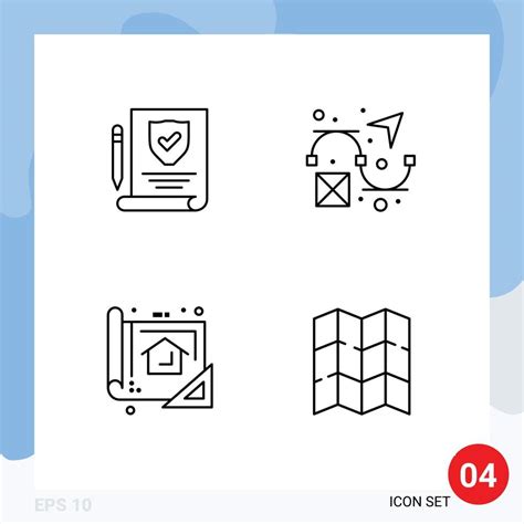 4 Universal Filledline Flat Colors Set For Web And Mobile Applications Insurance Planning