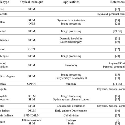 Examples Of Imaging Done With Light Sheet Microscopy Based Systems Download Table