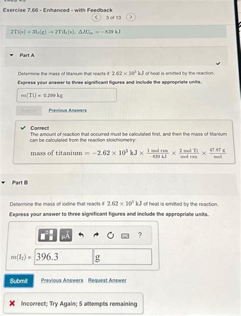 Solved Ti s I g TiI s ΔHrxm kJ Part A Chegg com