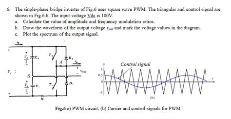 6 The Single Phase Bridge Inverter Of Fig 6 Uses Square Wave Pwm The Triangular And Control