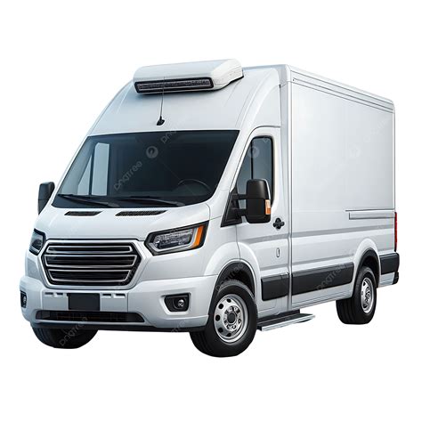 White Cargo Van Parked In Outdoor Commercial Transportation Background