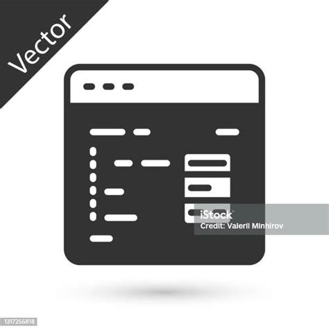 Grey Software Web Developer Programming Code Icon Isolated On White