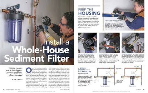 Install A Whole House Sediment Filter Fine Homebuilding