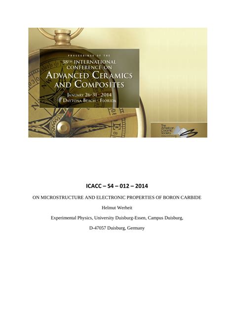 Pdf On Microstructure And Electronic Properties Of Boron Carbide