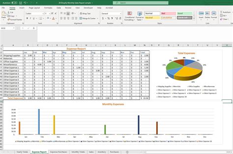 Shopify Excel Template