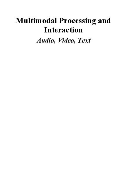 Pdf Multimodal Processing And Interaction