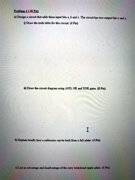 Solved Problem 4 20 Pts Draw The Truth Table For This Circuit 4