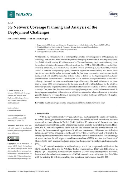 Pdf 5g Network Coverage Planning And Analysis Of The Deployment Challenges