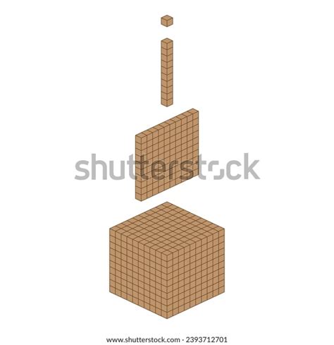 Base 10 Blocks Types Cubes Flats Stock Vector Royalty Free 2393712701