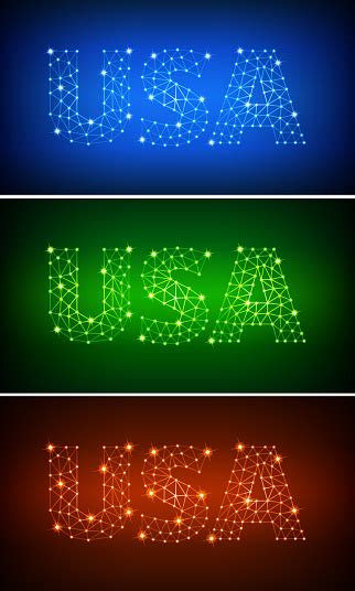 usa on triangular nodes connection structure vector art stok vektör