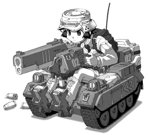 Tanimeso Original Commentary Request 1girl Backpack Bag Caterpillar Tracks Chin Strap