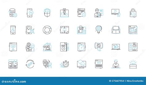 Sales Performance Linear Icons Set Quotas Metrics Conversions Targets Pipeline Revenue