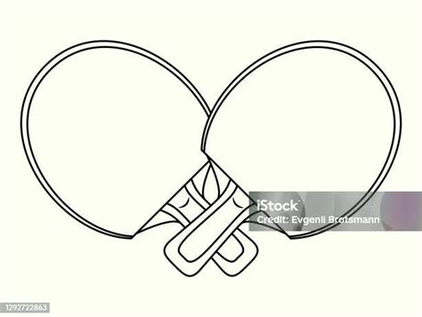 교차 탁구 라켓의 그림 스포츠 클럽 또는 팀 로고용 로고타입 손잡이가 달린 리나트 일러스트가 교차했습니다 장비를 보여주는 탁구 토너먼트 아이콘 만화 스타일 평면 디자인