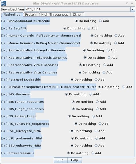Birch Adding Blast Databases
