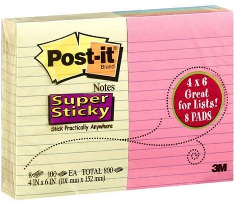 Post It Notes 4x6 Inch 8 X 100 Ct —