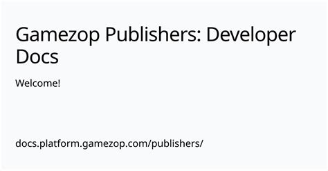 introduction gamezop publisher docs