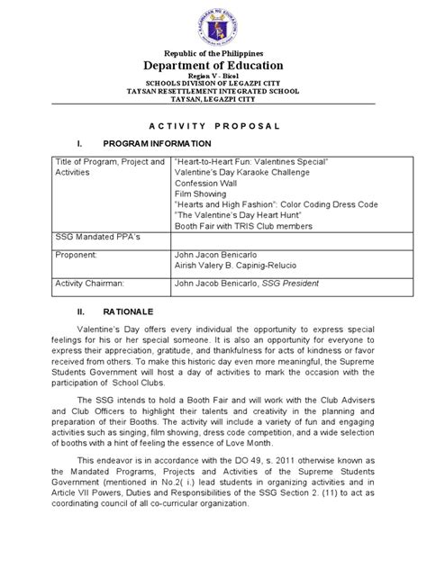 Valentines Day Proposal Pdf