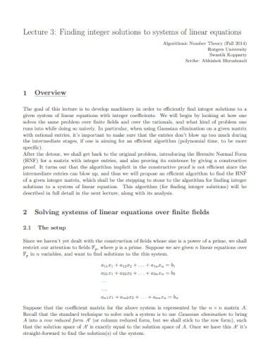Linear Equations Examples Formula How To Solve Pdf