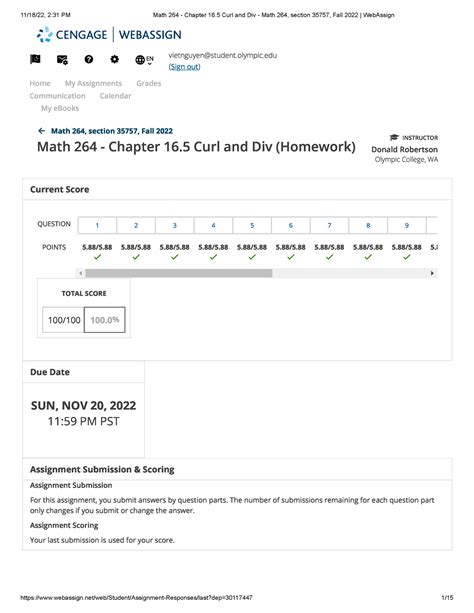 Math 264 Chapter 165 Curl And Div Math 264 Section 35757 Fall