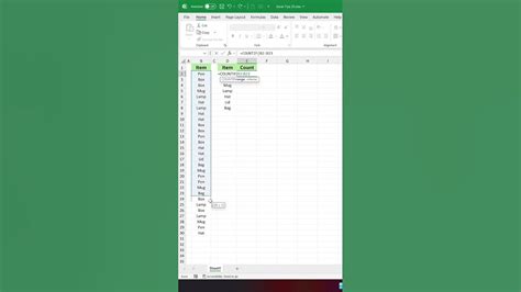 Unique And Countif Formula In Excel Excel Exceltech Countif Unique Shorts Youtube
