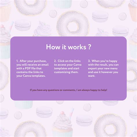 Bakery Menu Bakery Price List Cute Bakery Menu Editable Canva