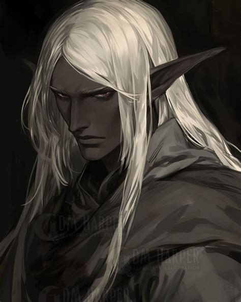 Drow Mage Dark Elf Dark Fantasy Fantasy Illustration