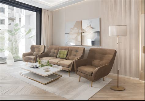 소파가 있는 거실 Seaart Ai