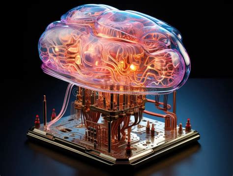 Artificial Brain Microchip On Motherboard Of Supercomputer Stock Illustration Illustration Of