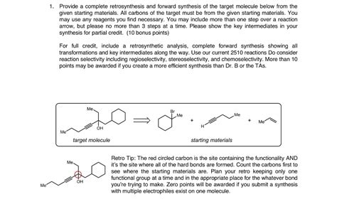 Solved Provide A Complete Retrosynthesis And Forward