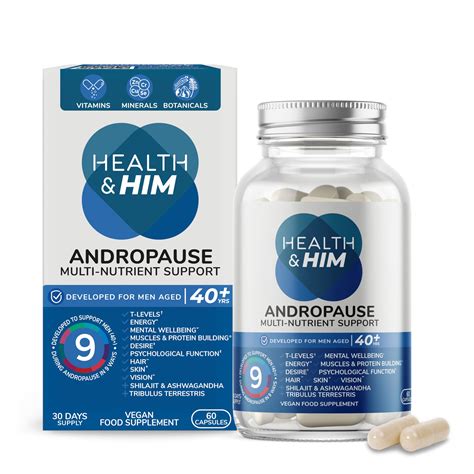 Health And Him Andropause 40 Supplements For Men 60 Capsules Mens