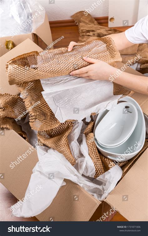 Detail Woman Packaging Fragile Items Using Stock Photo Shutterstock