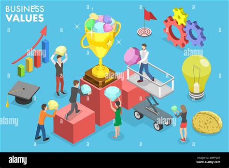 3d Isometric Flat Vector Conceptual Illustration Of Business Values Company Core Principles
