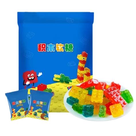 High Quality Bulk Packing Sliding Blocks Tetris Shape Gummy Candy Gummy Candy And Confectionery
