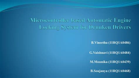 microcontroller based automatic engine locking system for drunken
